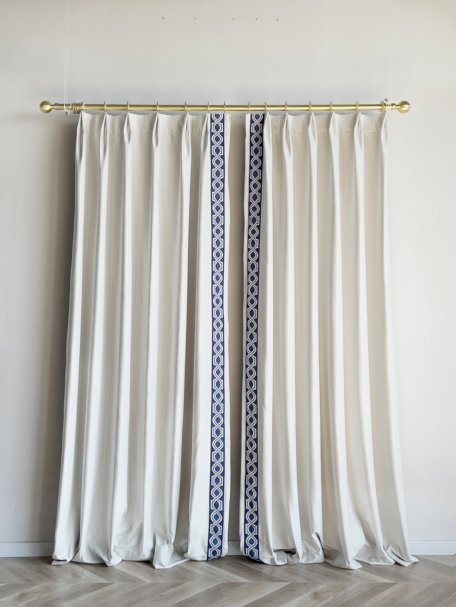 Off White Velvet Curtain Panels With Trim, Beautiful Custom Curtains ...