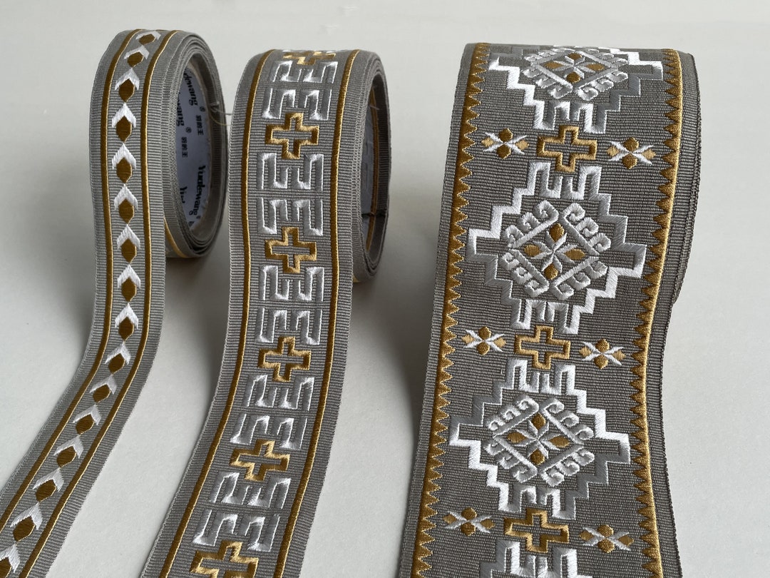 Embroidered Trims for Drapery, Curtain Tapes, Upholstery Ribbon, Pillow ...