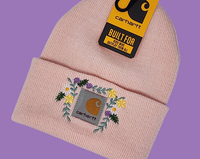 TODDLER Size Beanie With Embroidered Flowers Unique Embroidered Child ...