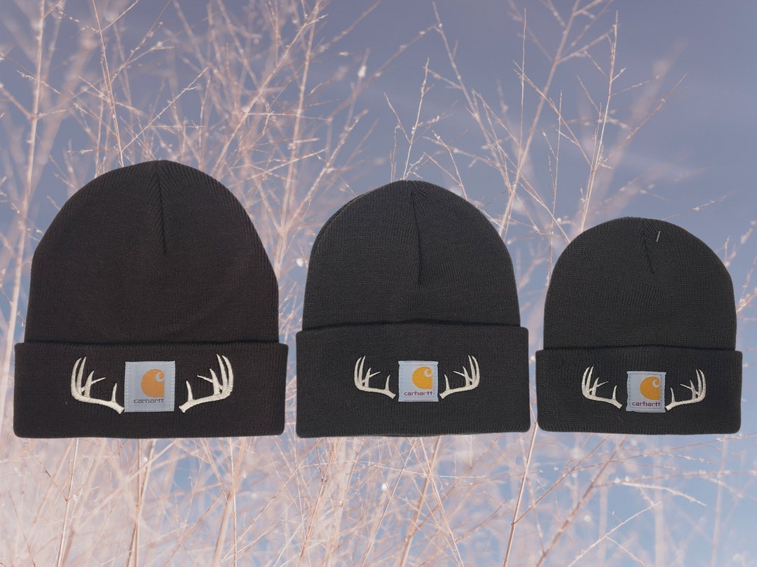 DAD/YOUTH/MINI Deer Antler Beanies Customizable Embroidered Winter Hat ...