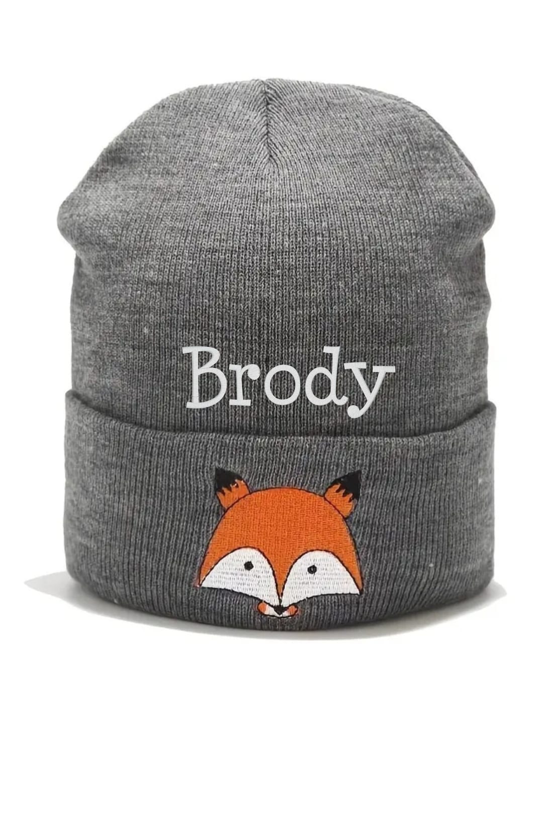 PERSONALIZED TODDLER Size Beanie With Embroidered Fox Unique ...