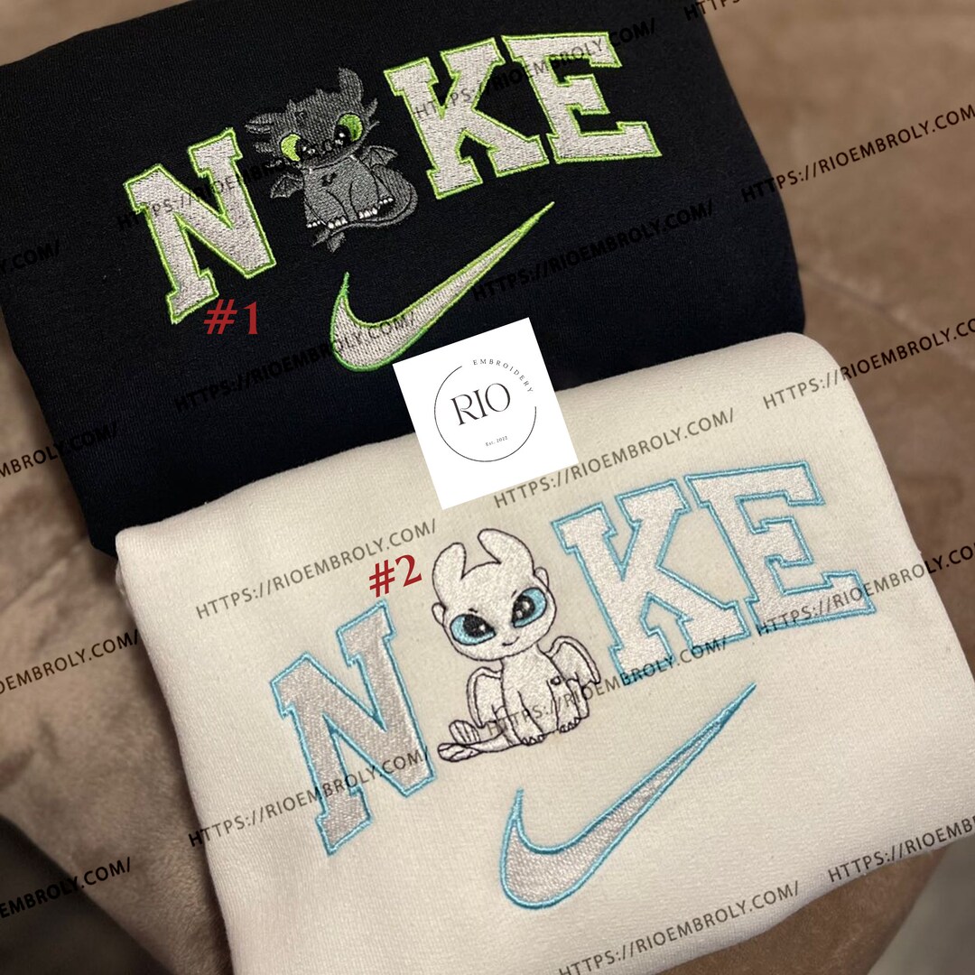 Toothless Night Fury X Light Fury Embroidered Sweatshirt - Etsy