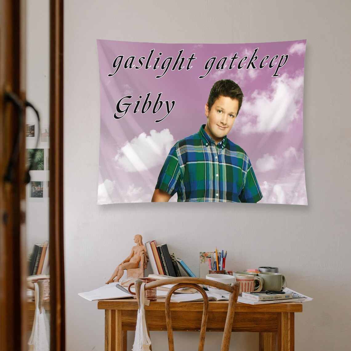 Gibby MEME Funny Tapestry Gaslight Gatekeep Tapestry Funny - Etsy