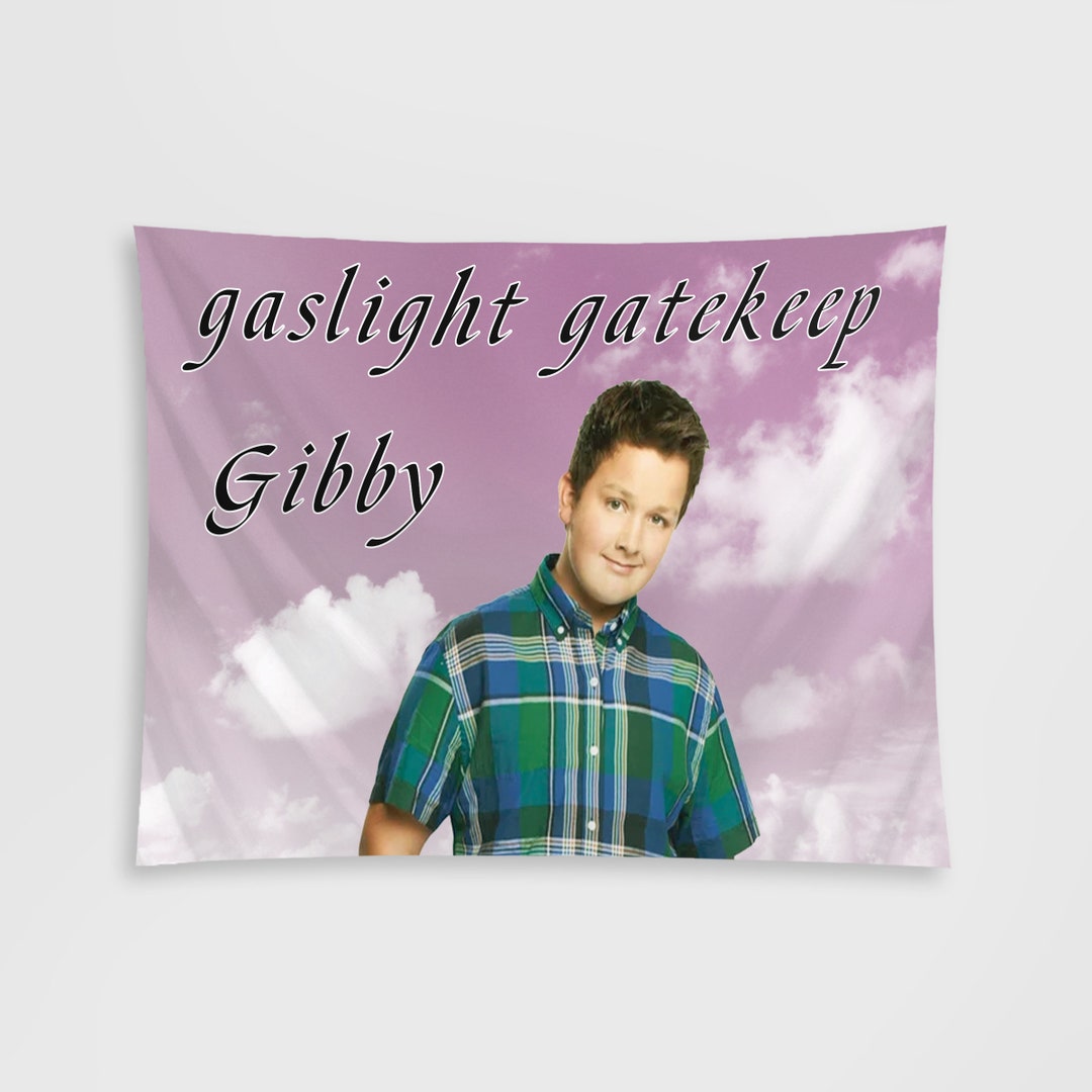Gibby MEME Funny Tapestry, Gaslight Gatekeep Tapestry Funny Dorm Decor ...