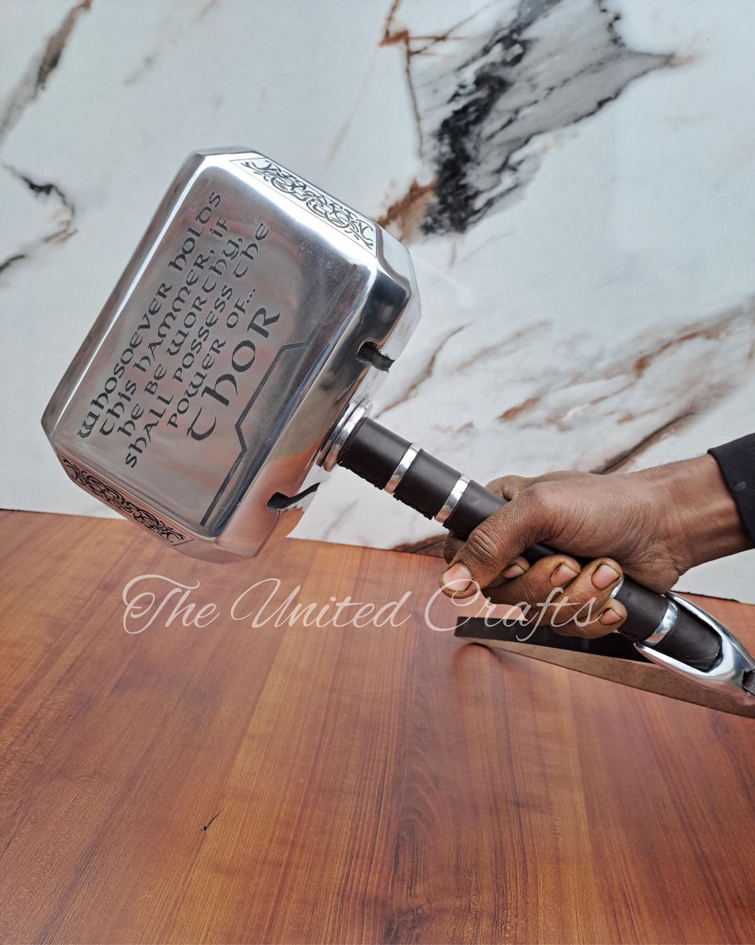 Engraved Aluminum Thor Hammer Replica: Mjolnir Cosplay Prop With ...