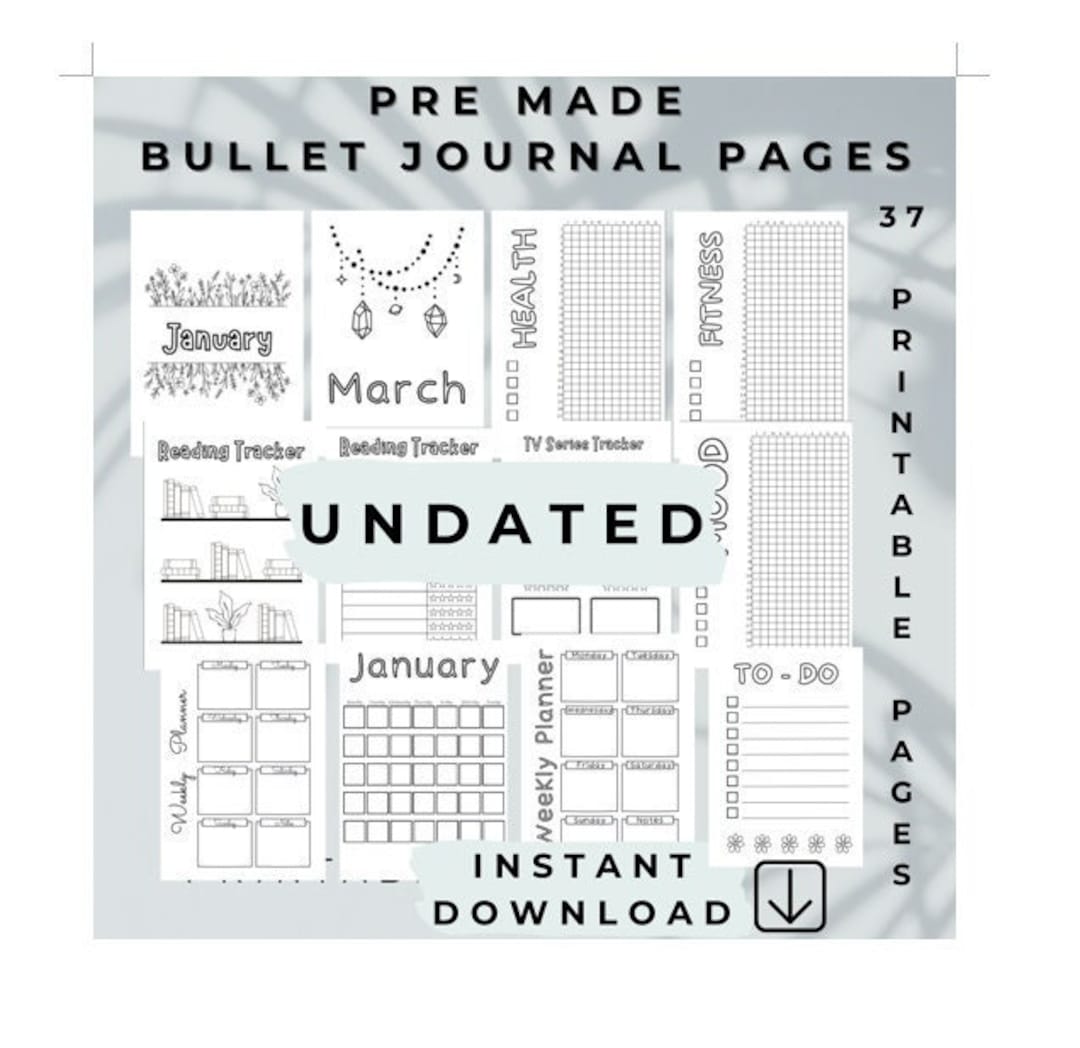 PRE MADE Bullet Journal Pages UNDATE - Etsy