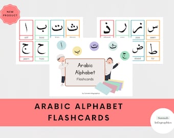 Islamic Arabic Letter Flashcards Arabic Alphabet Print Printable Cards ...