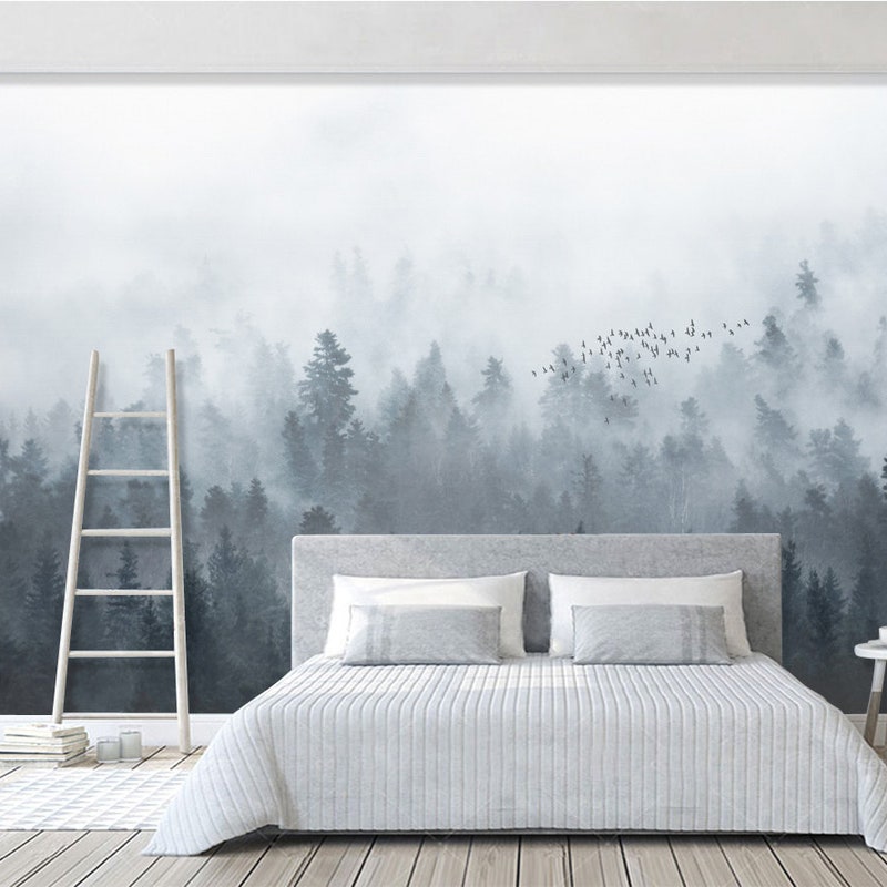 Nebliges wald mural - Etsy.de