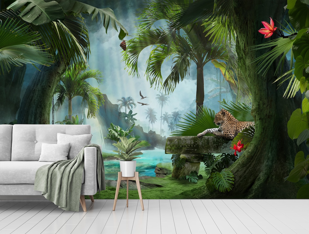 Jungle Rainforest Tropical Removable Wallpaper Peel and Stick Wallpaper ...