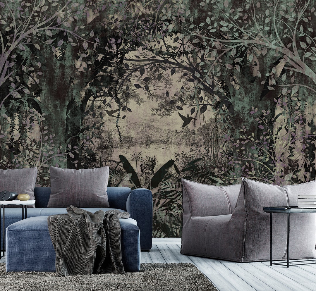 Landscape Wallpaper in Classic Old Style Vintage Self Adhesive Peel and ...