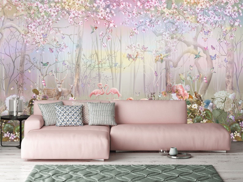Spring Background Flower Wallpaper Peel and Stick Self - Etsy