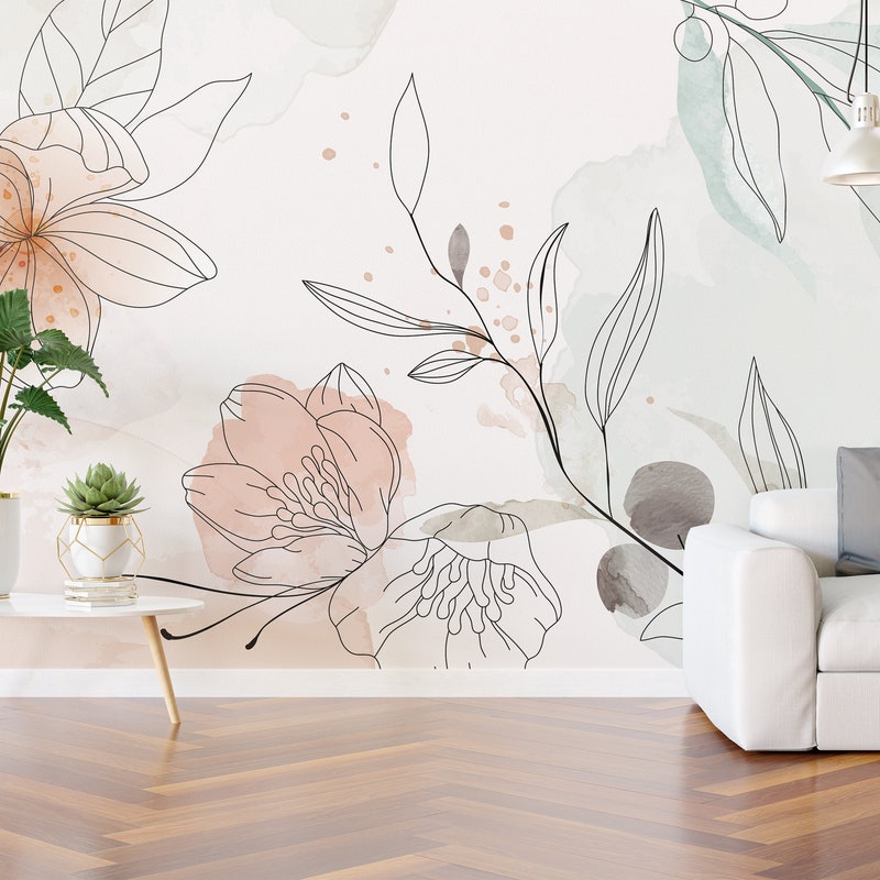 Large Floral Wallpaper - Etsy