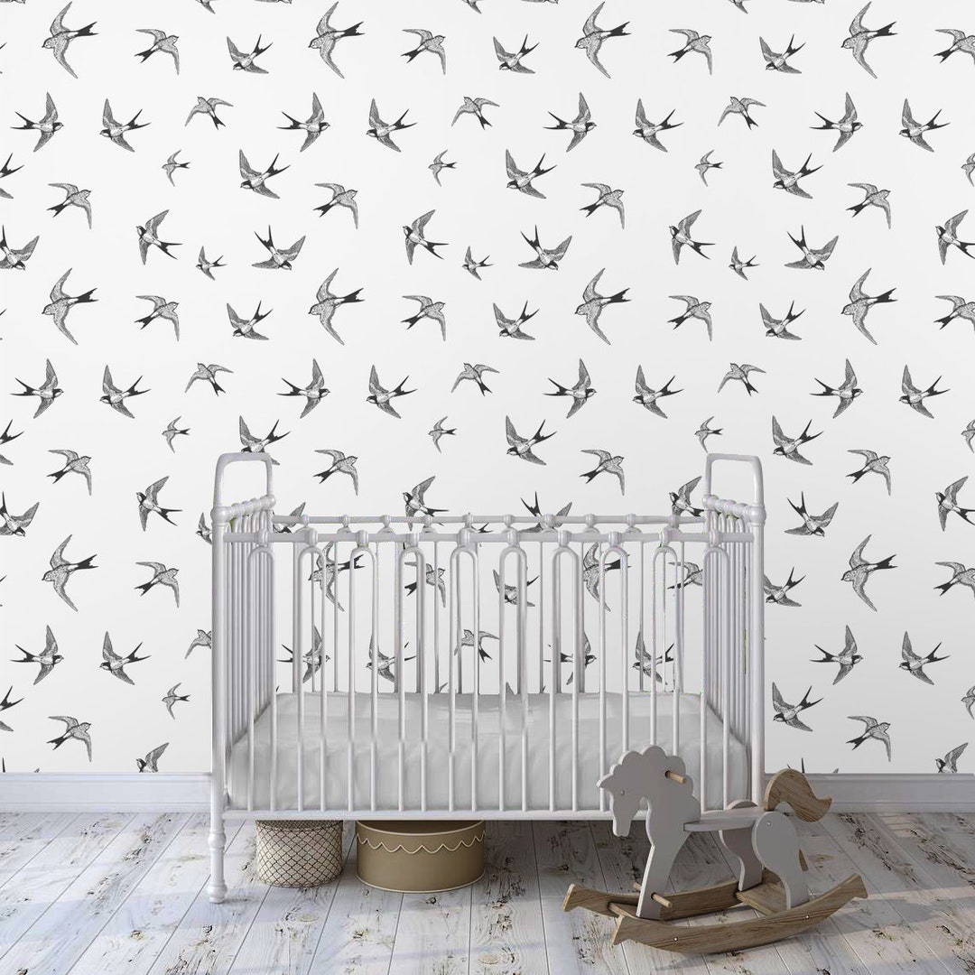 Flying Swallow Birds Removable Wallpaper Swallow Birds Peel and Stick ...