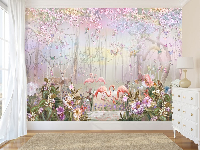 Spring Background Flower Wallpaper Peel and Stick Self - Etsy