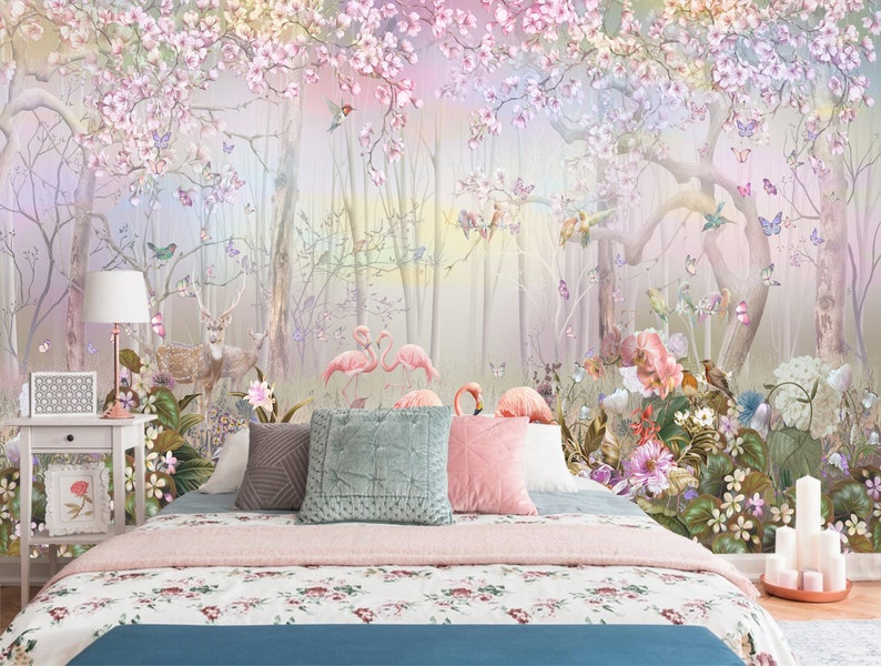 Spring Background Flower Wallpaper Peel and Stick Self - Etsy