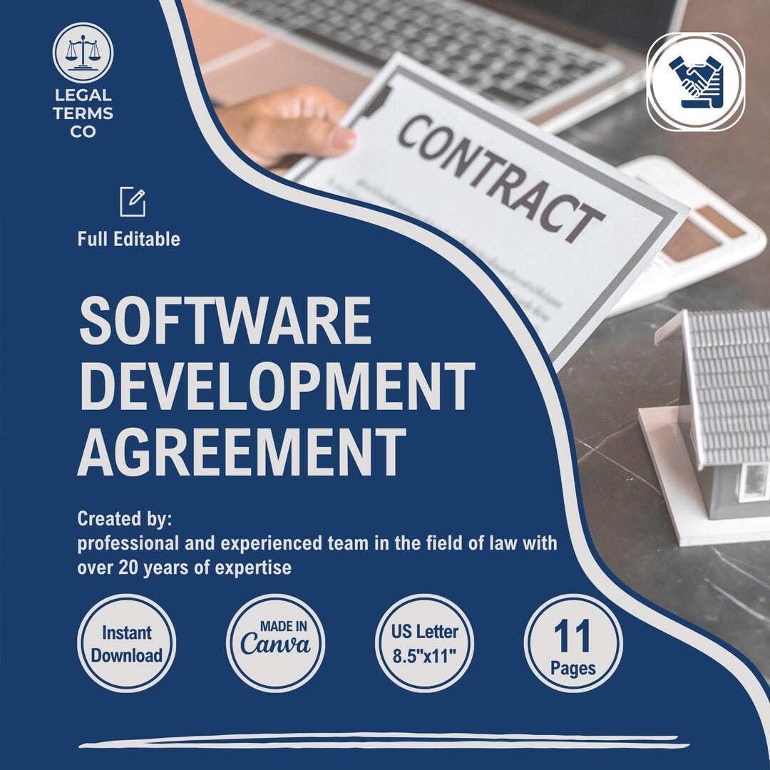 Software Development Agreement Template, Customizable Programming Service Contract, Editable IT ...