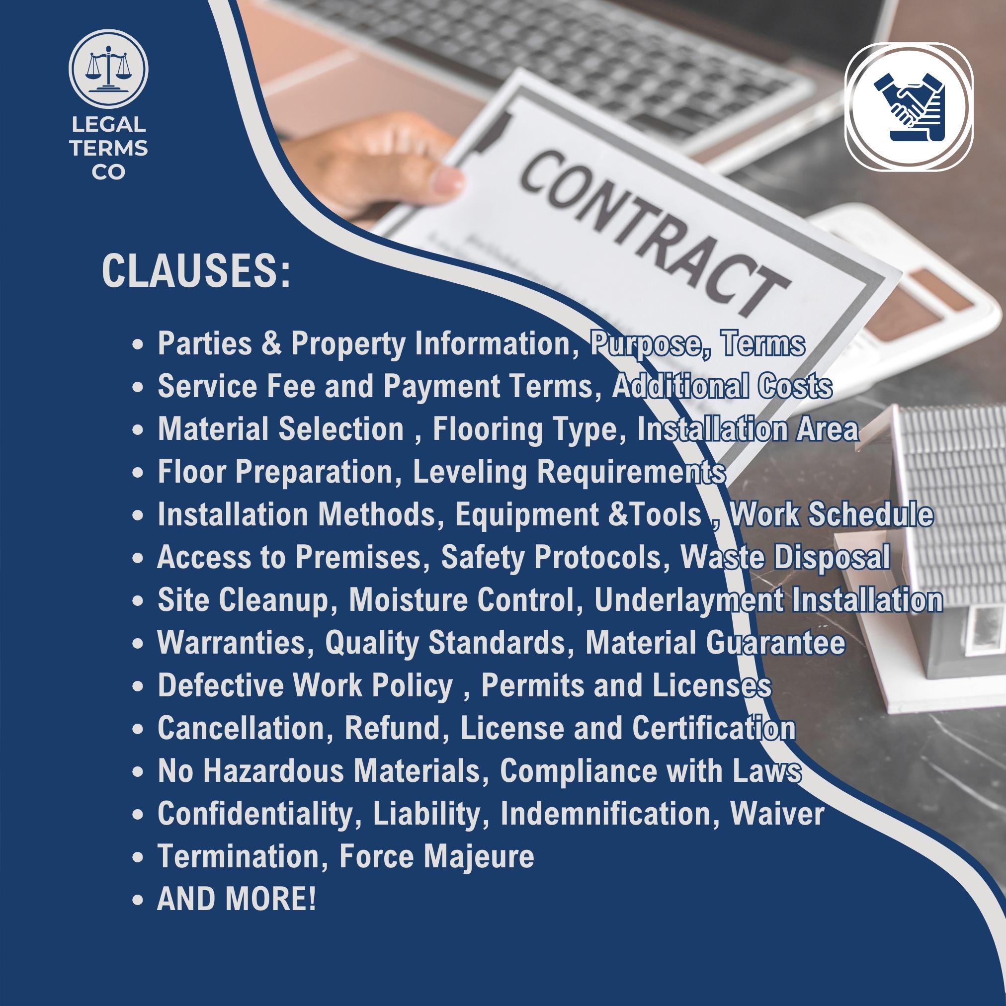 Flooring Service Contract Template: Customizable Floor Installation ...