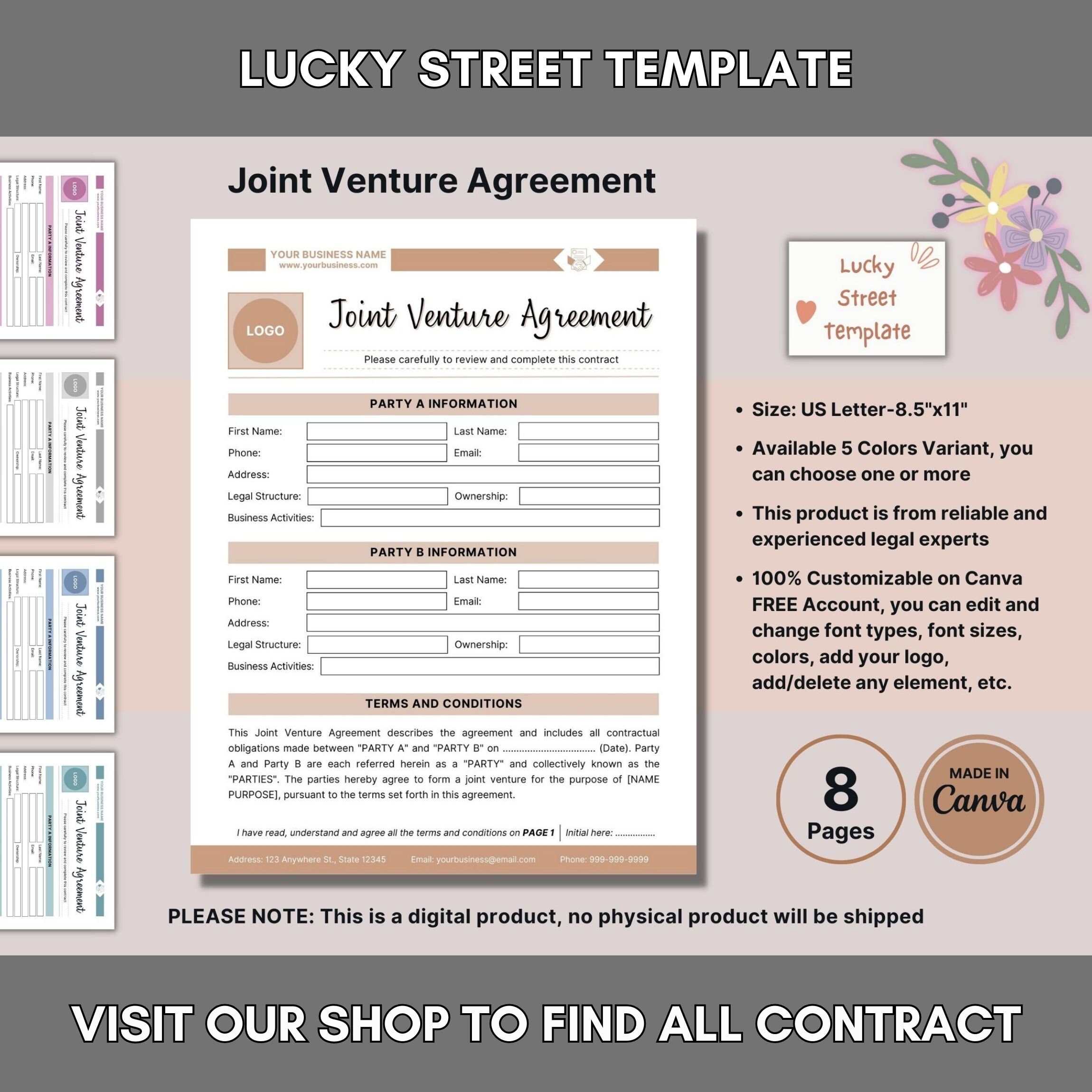 Free Sample Joint Venture Agreement Template