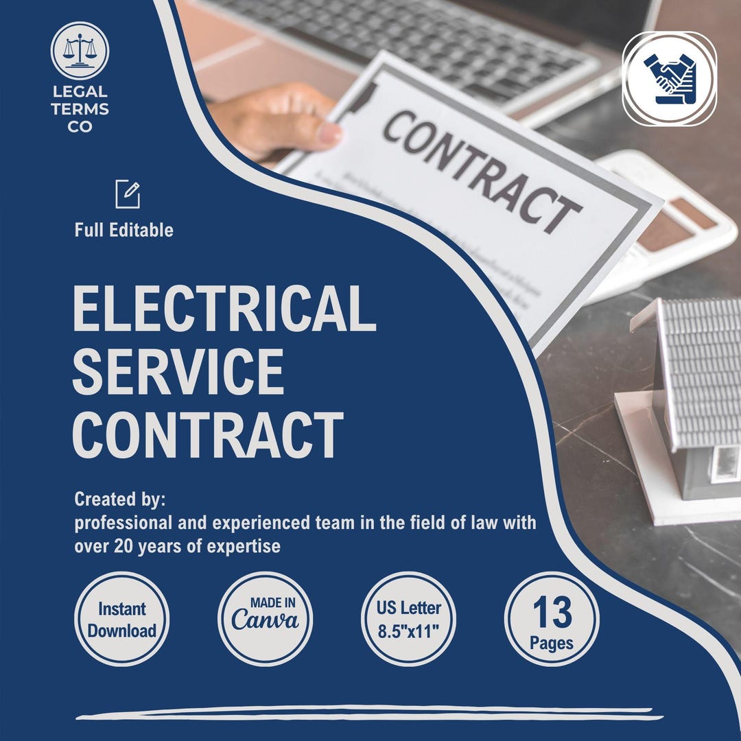 Electrical Service Contract Template: Customizable Electrician ...