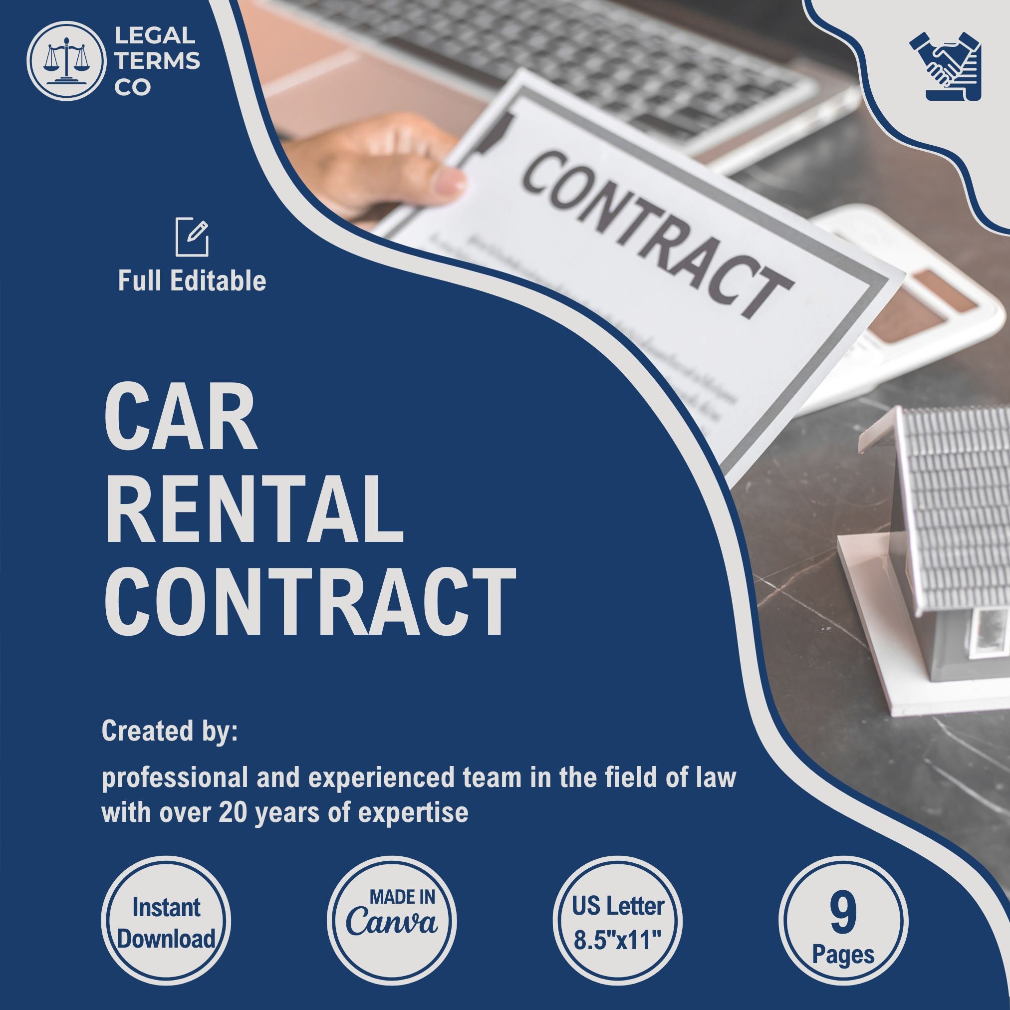 Car Rental Contract Template: Vehicle Lease Agreement (PDF) - Etsy