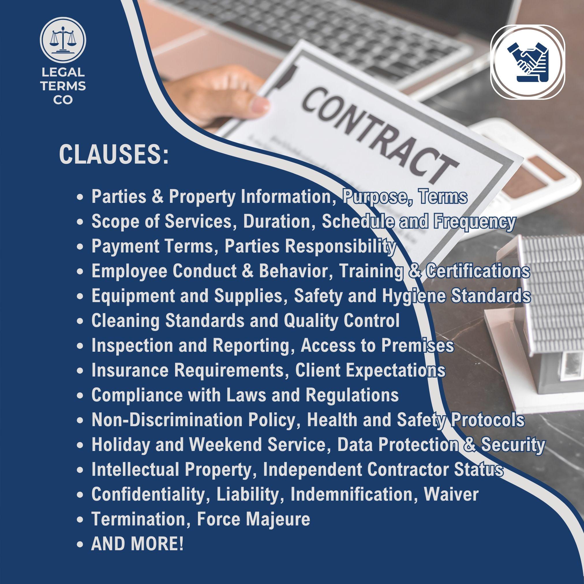 Housekeeping Service Contract Template, Customizable Housekeeper ...