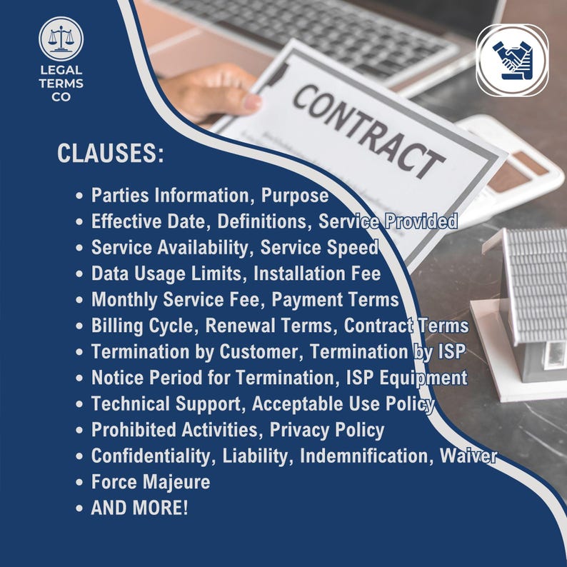 ISP Service Contract Template, Customizable Internet Provider Agreement ...