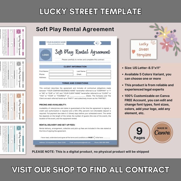 Soft Play Contract Template - Etsy