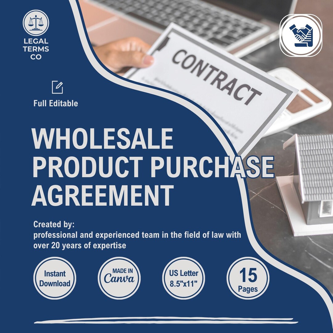 Wholesale Product Purchase Agreement Template: Customizable Contract ...