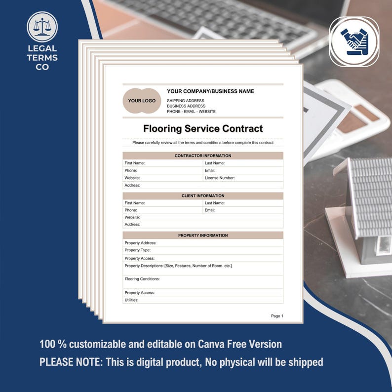 Flooring Service Contract Template: Customizable Floor Installation ...