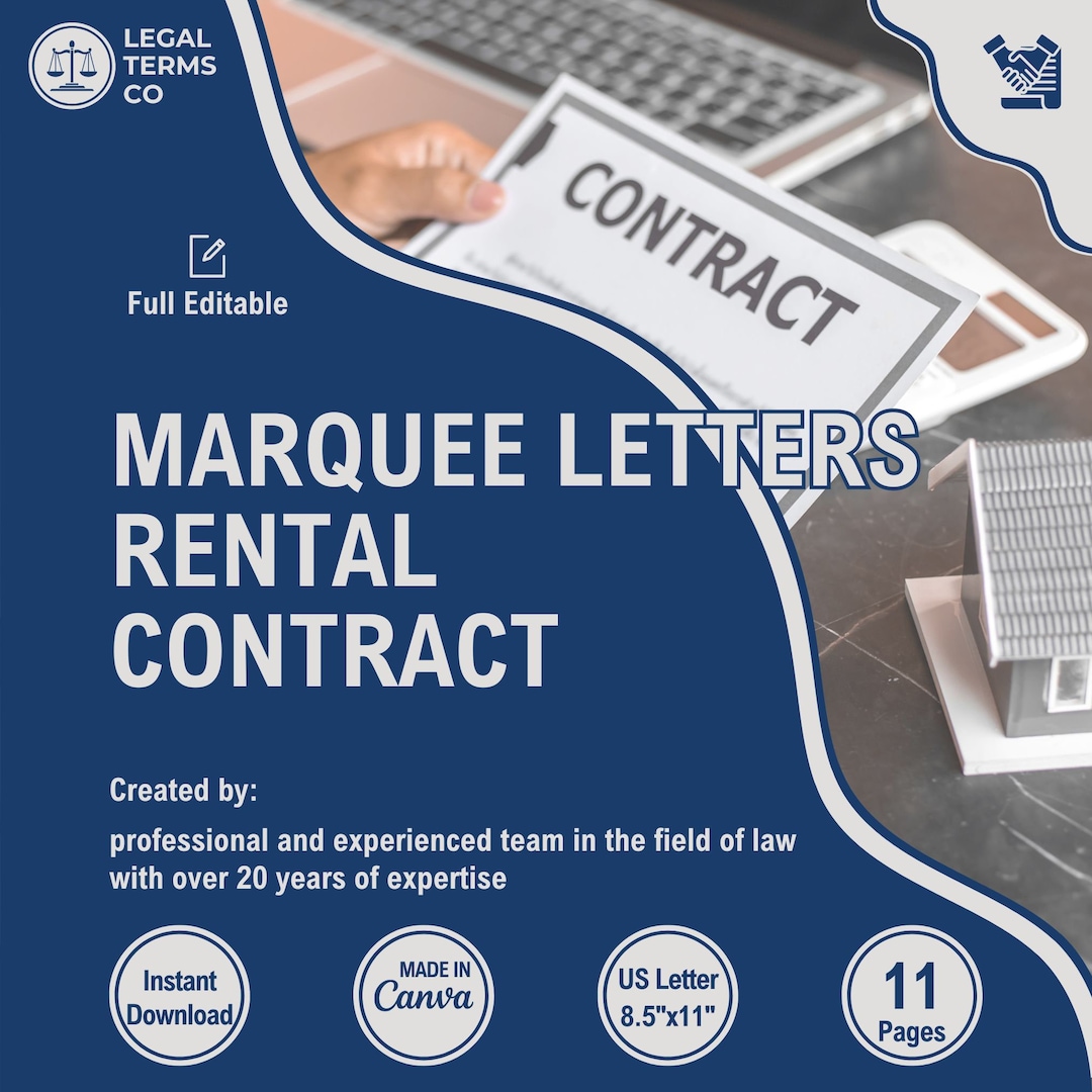 Marquee Letters Rental Contract Template: Light-up Signage Lease (PDF ...