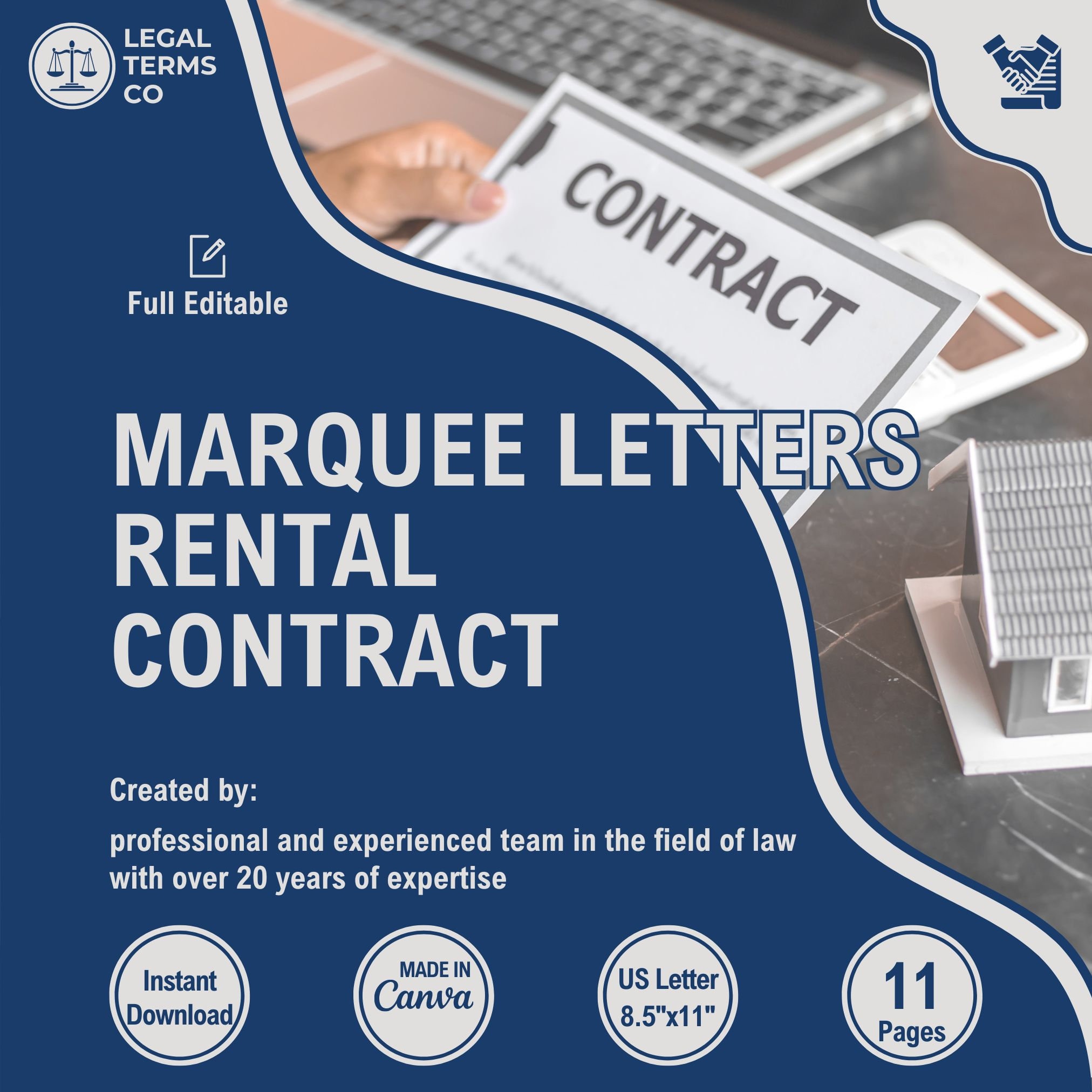 Marquee Letters Rental Contract Template, Letters Light Lease Agreement ...
