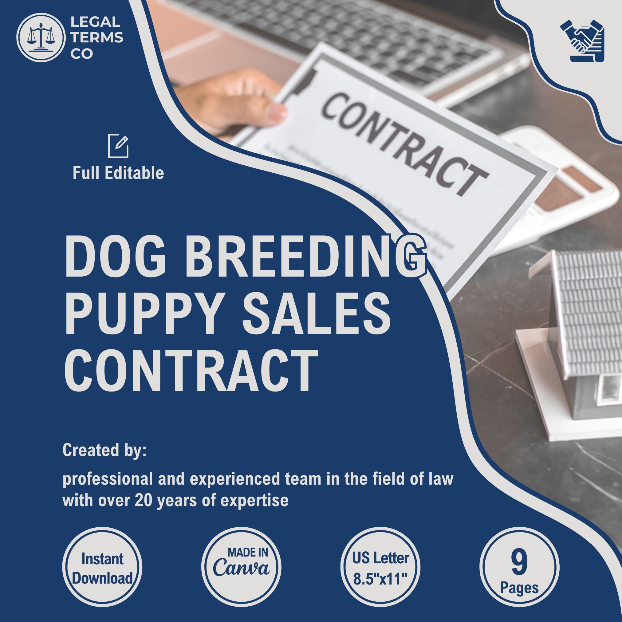 Dog Breeding Puppy Sales Contract Template: Canine Purchase Agreement ...
