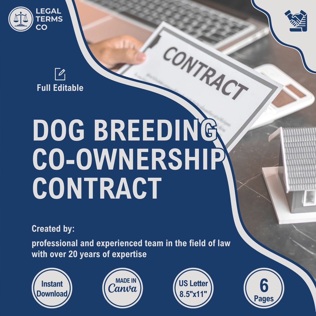 Dog Breeding Co-ownership Contract Template, Co-ownership Agreement ...