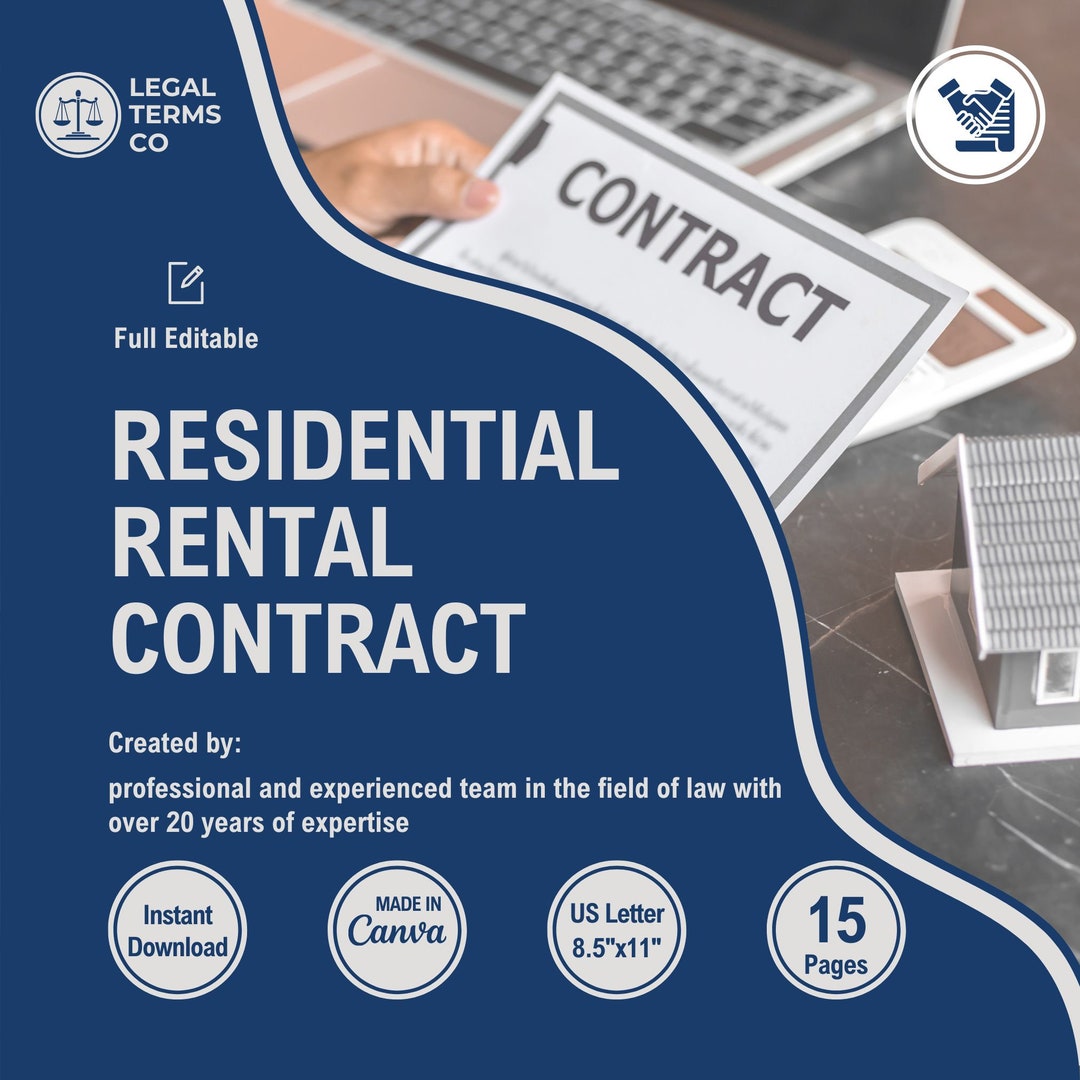 Residential Rental Contract Template: Home Lease Agreement (PDF) - Etsy