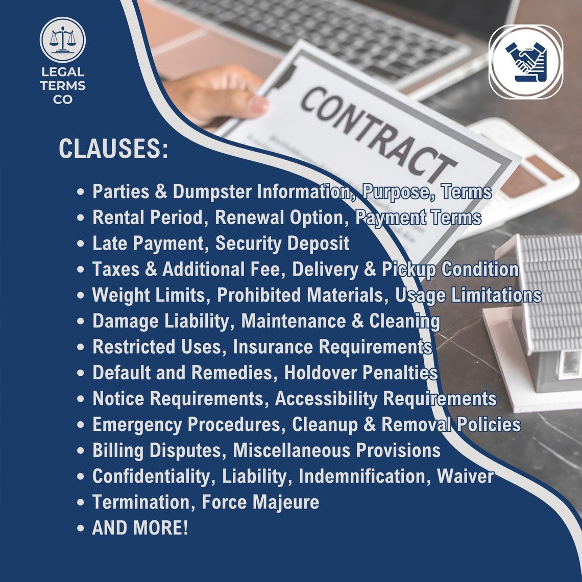 Dumpster Rental Contract Template, Customizable Dumpster Lease ...