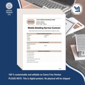 Mobile Detailing Service Contract Template: Auto Detail Agreement (PDF ...