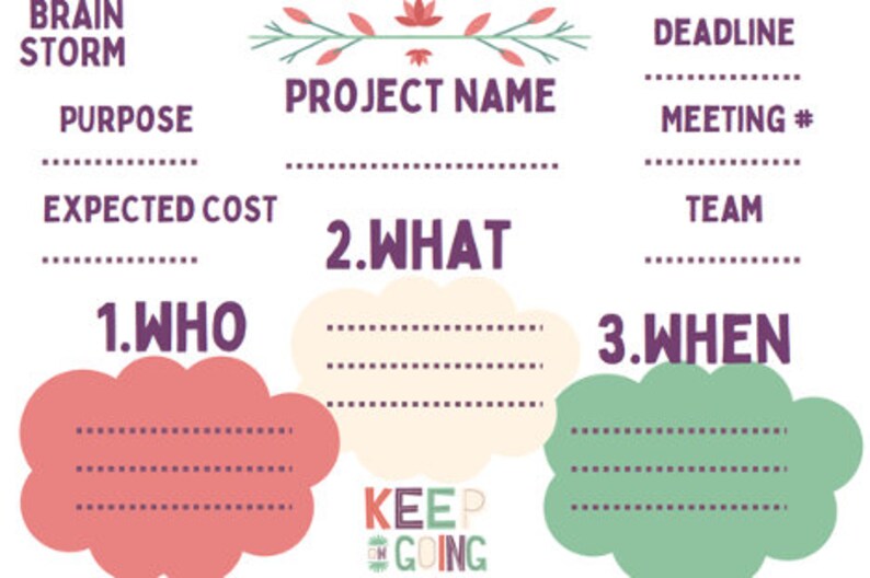 Initial Stage Project Planner, Brain Dump Project Plan,simple Task Plan ...