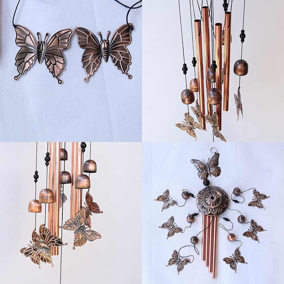 Butterfly Wind Chimes, Garden Decor, Vintage Metal Garden Wind Chimes ...