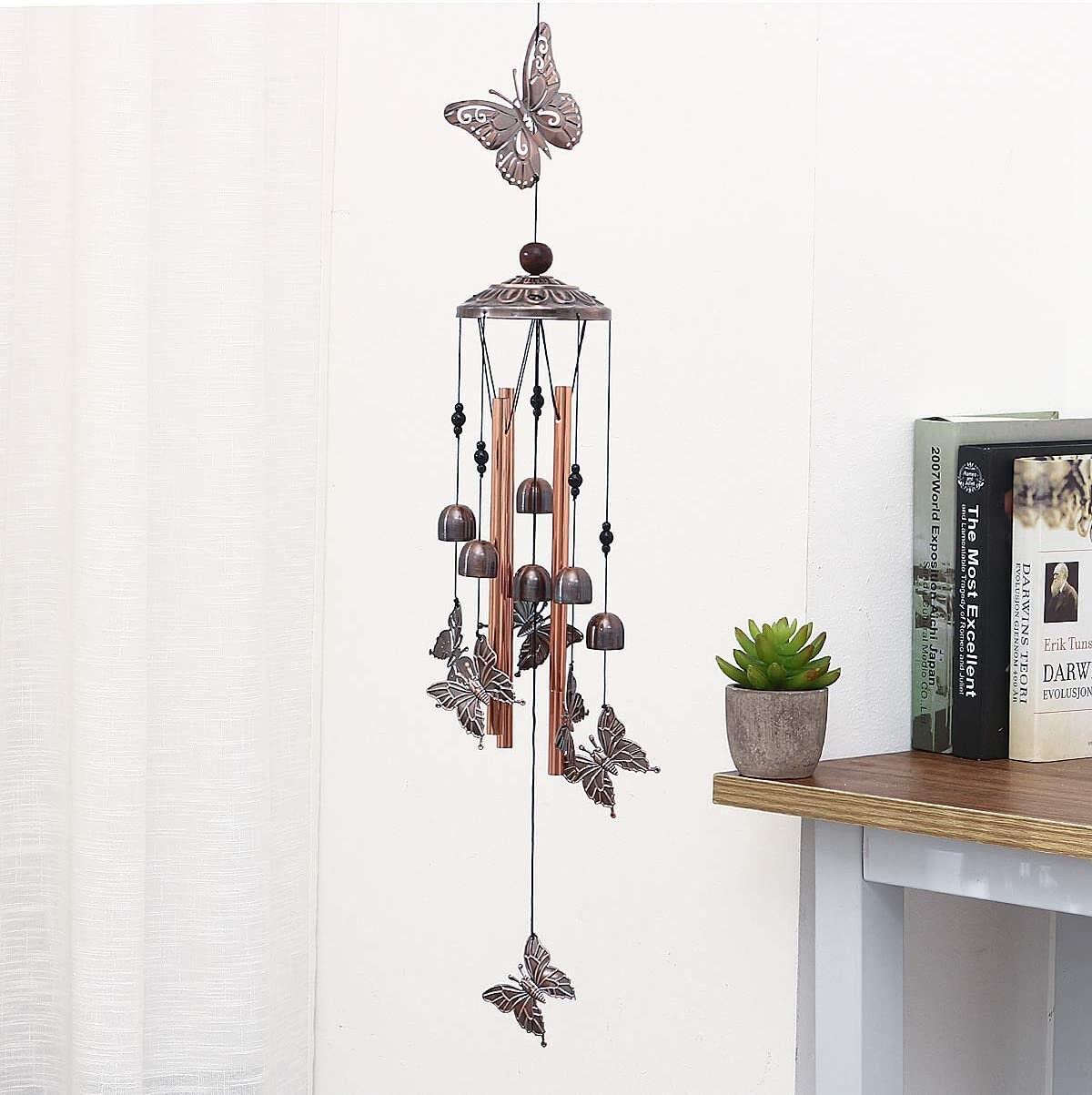 Butterfly Wind Chimes, Garden Decor, Vintage Metal Garden Wind Chimes ...