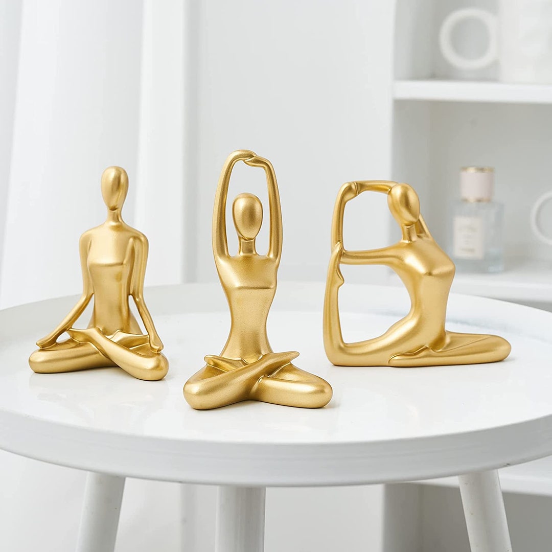 Gold Yoga Spiritual Decor,yoga Statue for Living Room,shelf Decor ...