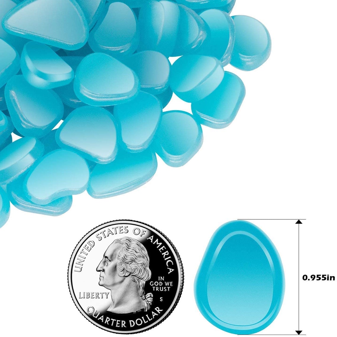 200PCS Blue Luminous Pebbles Glow Stones Outdoor Decor, Glowing Rocks ...