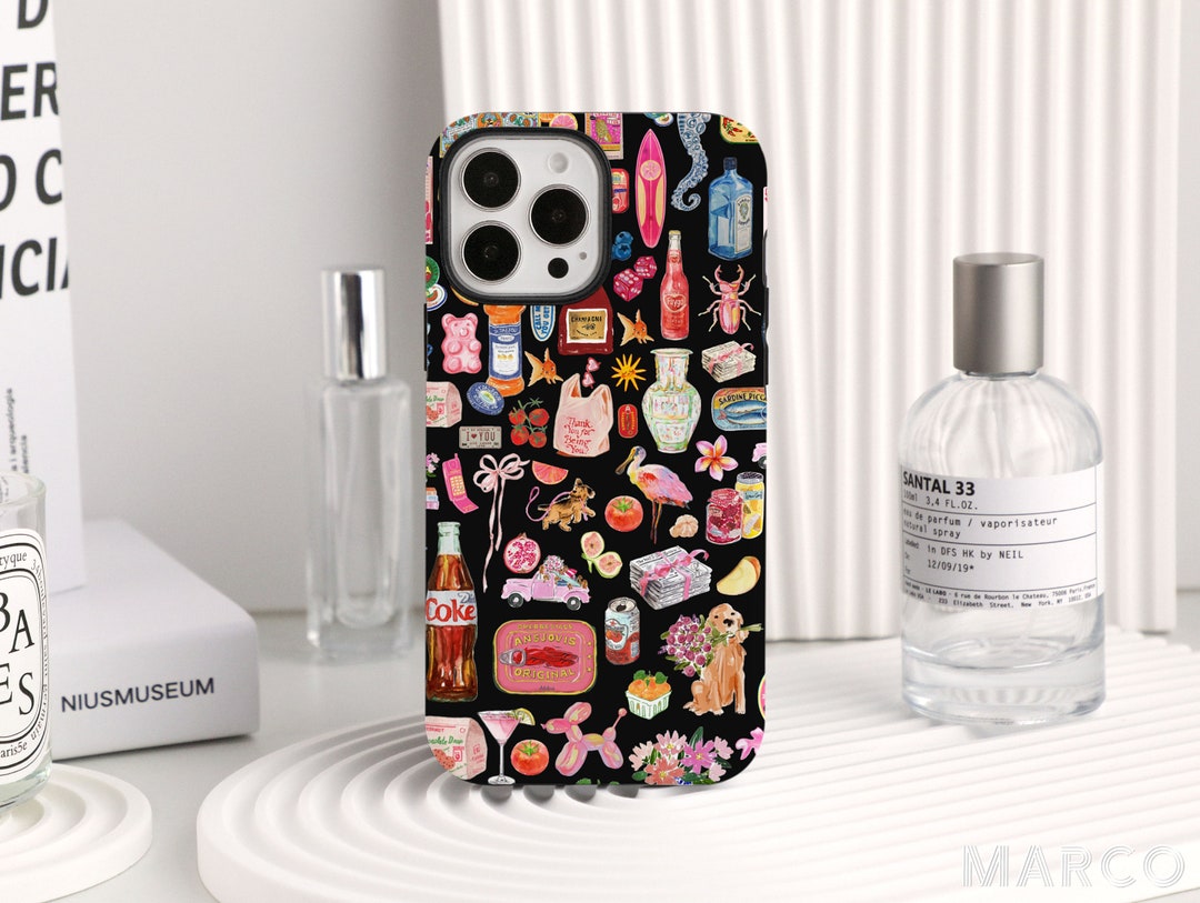 Lovely Graffiti Stickers Personalized Phone Case for iPhone 14 12 13 ...