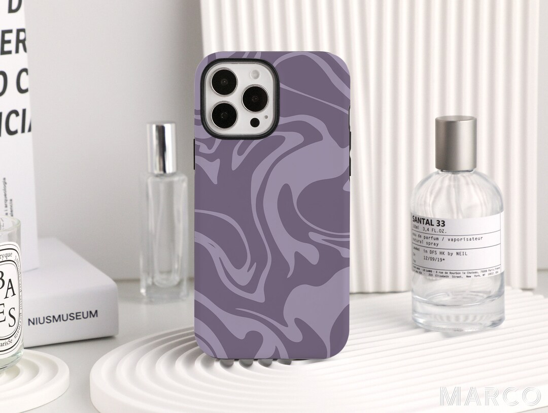 Purple Line Art Personalized Phone Case for iPhone 14 12 13 Pro Max XR ...