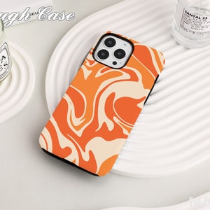 Orange Line Art Personalized Phone Case for iPhone 14 12 13 Pro Max XR ...