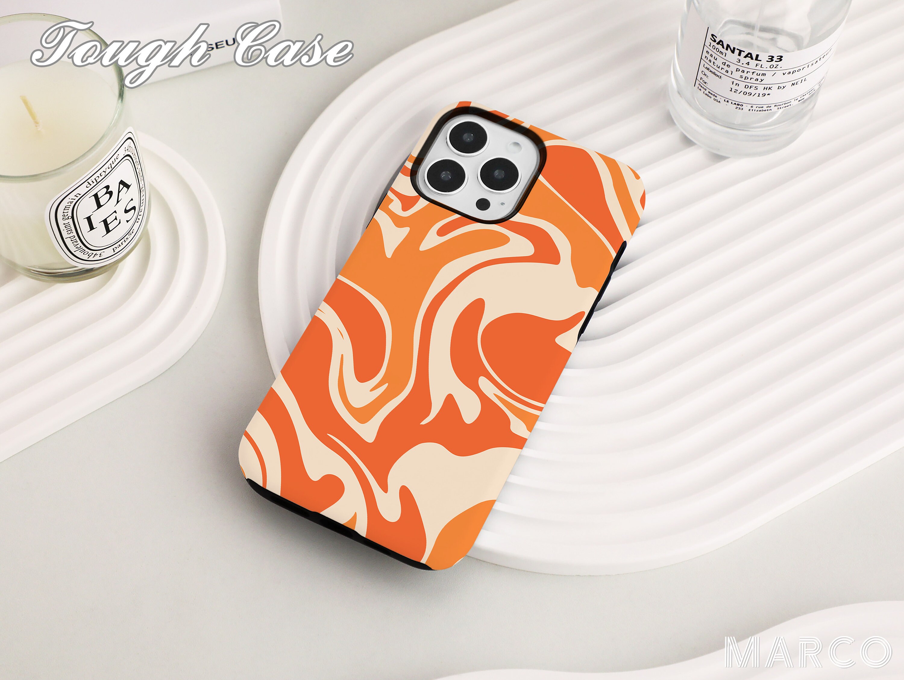 Orange Line Art Personalized Phone Case for iPhone 14 12 13 Pro Max XR ...