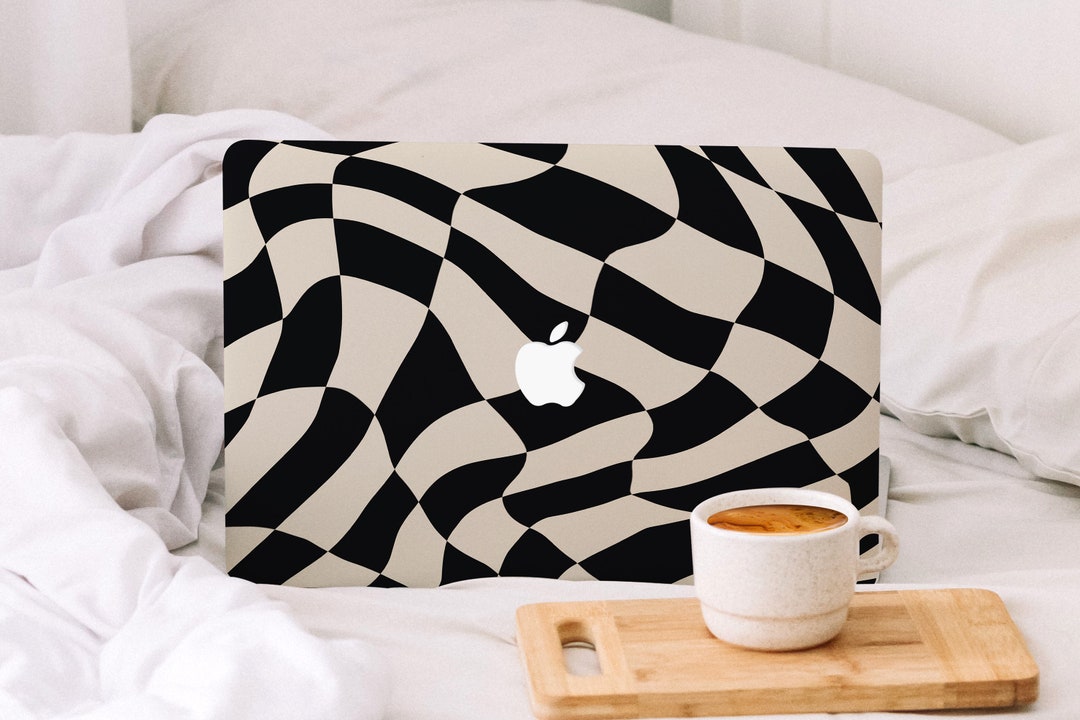 Black White Anamorphic Mosaic Hard Protective Laptop Case for MacBook ...