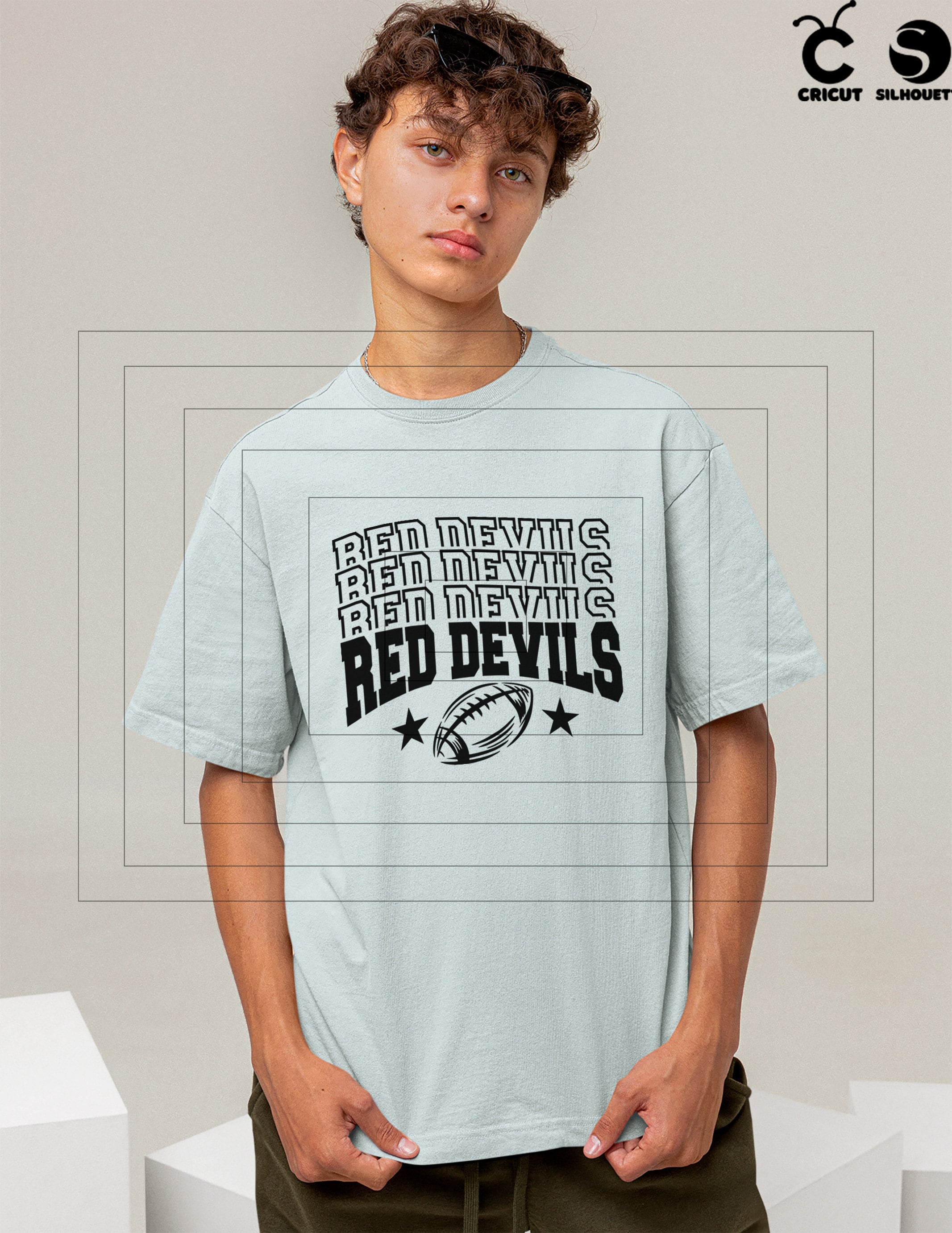 Red Devils Football Svg File - Etsy