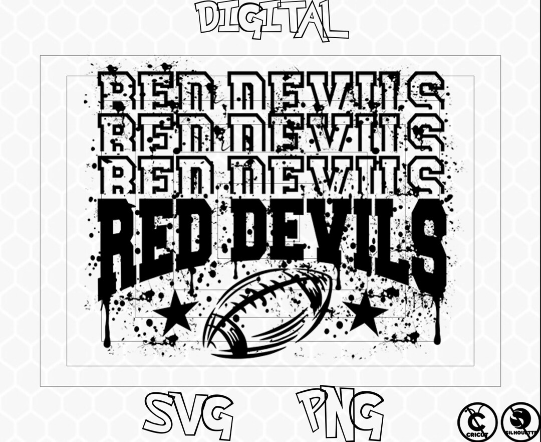 Red Devils Football Svg File - Etsy