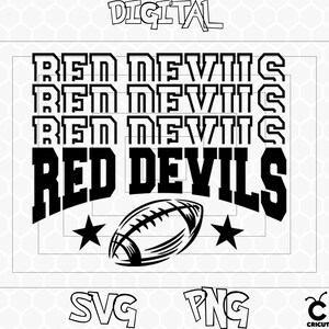 Red Devils Football Svg File - Etsy