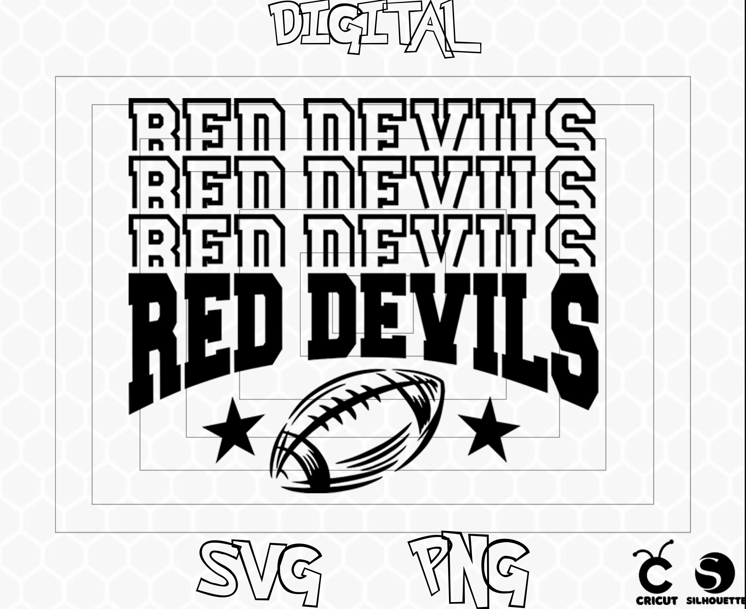 Red Devils Football Svg File - Etsy